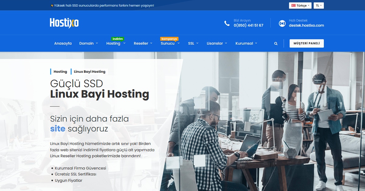 Linux Bayi Hosting | Linux Reseller | %50 İndirim - Hostixo